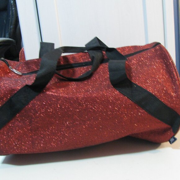 N Gil | Bags | Red Glitter Bling Weekend Travel Tote Duffel Bag | Poshmark